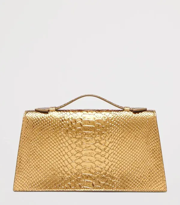 Alexander McQueen Python-embossed Leather Skull Shoulder Bag