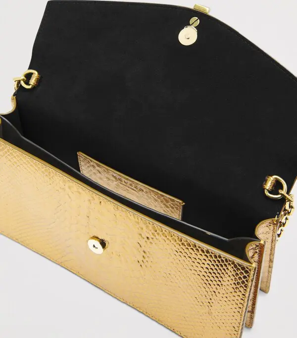 Alexander McQueen Python-embossed Leather Skull Shoulder Bag