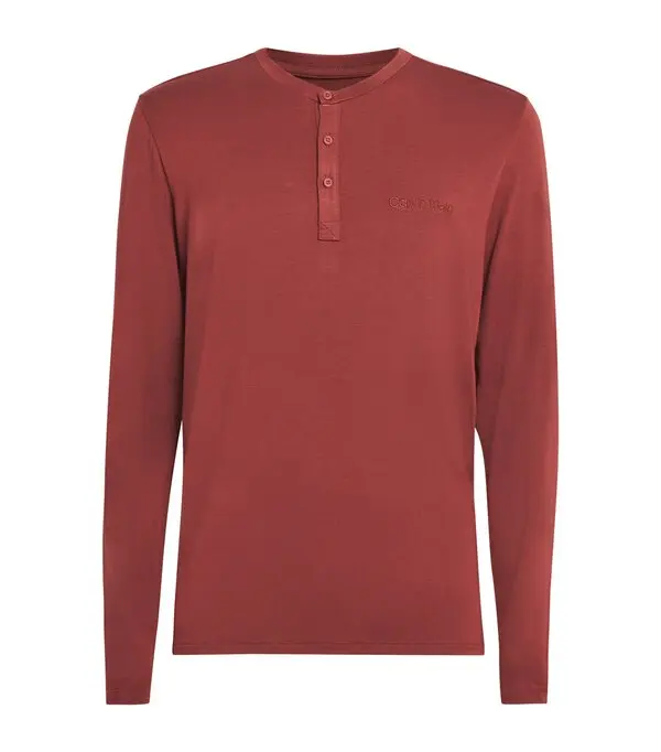 Calvin Klein Stretch-modal Henley Pyjama Top