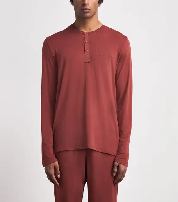 Calvin Klein Stretch-modal Henley Pyjama Top