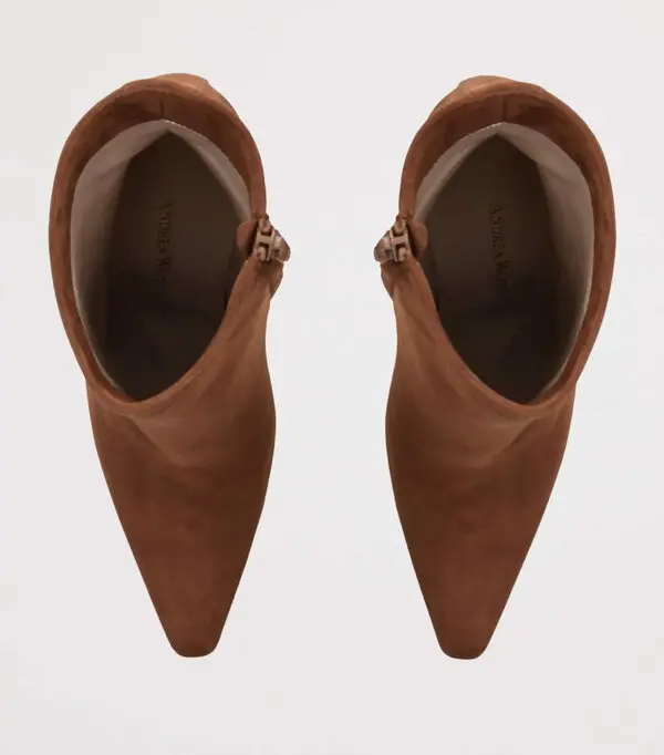 ANDREA WAZEN Suede Valentina Ankle Boots 105