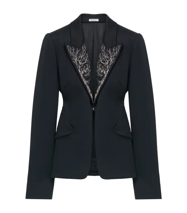 Alexander McQueen Wool Tree Of Life Blazer - Black