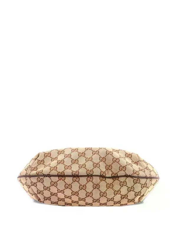 Gucci Saddle Zip Messenger Bag Gg Canvas With Leather Medium Crossbody Bag