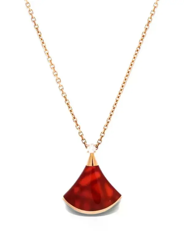 BVLGARI Divas' Dream Pendant 18k Rose Gold With Carnelian And Diamond Small Necklace - Pink