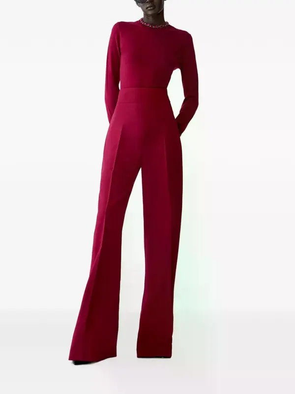 Carolina Herrera Diane Wool Wide-leg Tailored Trousers