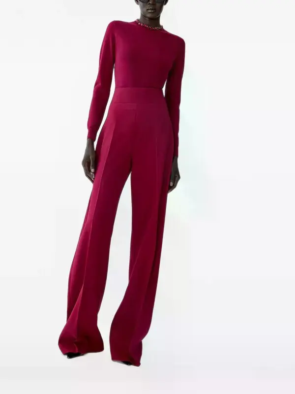 Carolina Herrera Diane Wool Wide-leg Tailored Trousers