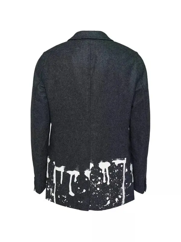 Comme Des Garçons Paint-splatter Notched-lapels Blazer