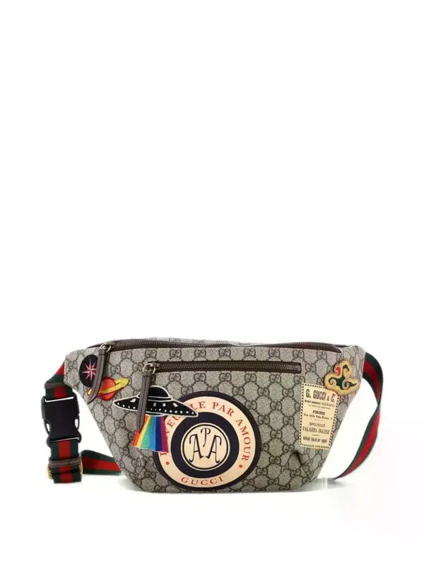 Gucci Courrier Zip Gg Coated Canvas With Applique Belt Bag