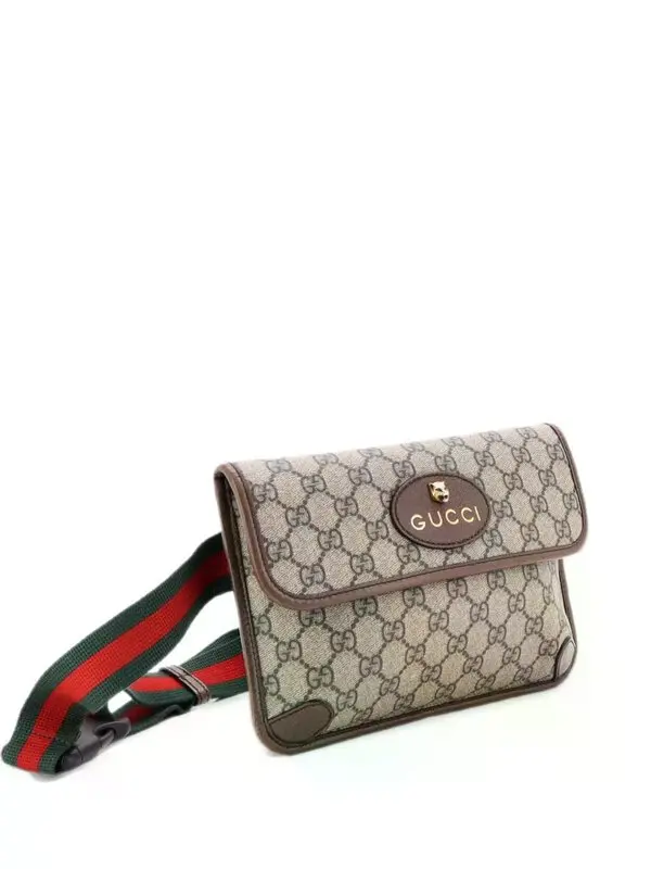 Gucci Neo Vintage Flap Gg Coated Canvas Belt Bag - Brown