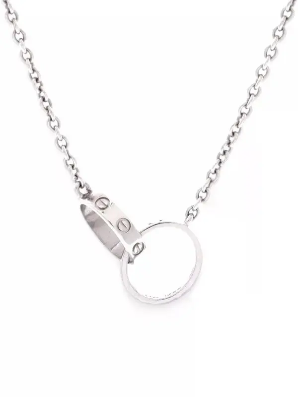 Cartier Love Interlocking 18k White Gold Necklace - Silver