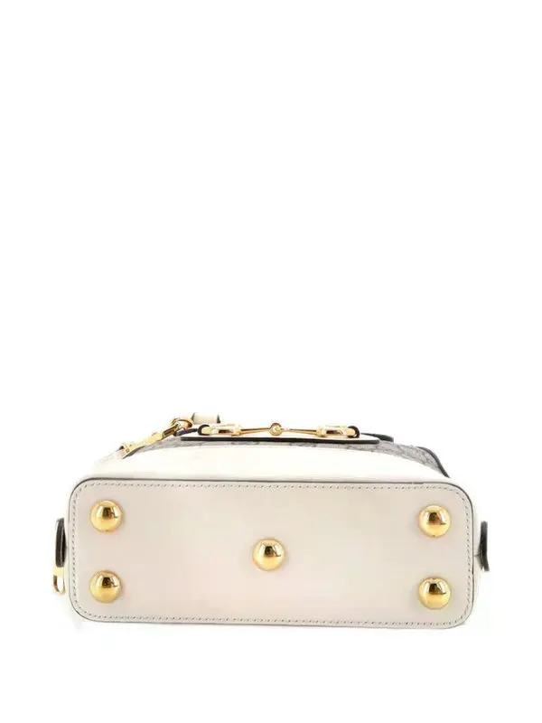 Gucci Horsebit 1955 Top Handle Bag Gg Coated Canvas With Leather Mini Shoulder Bag