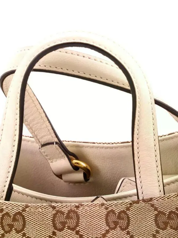 Gucci Horsebit 1955 Chain Gg Canvas With Leather Medium Tote Bag