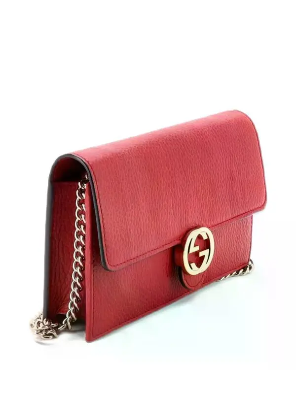 Gucci Interlocking Wallet On Chain Leather Crossbody Bag