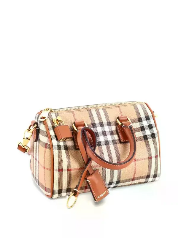 Burberry Bowling Bag Vintage Check Coated Canvas Mini Handbag