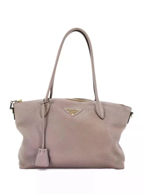Prada Dual Strap Zip Tote Vitello Daino Medium Satchel