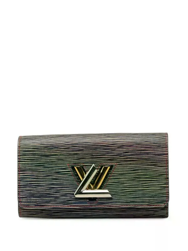 LOUIS VUITTON 2015 Epi Denim Twist Wallet Long Wallets - Blue