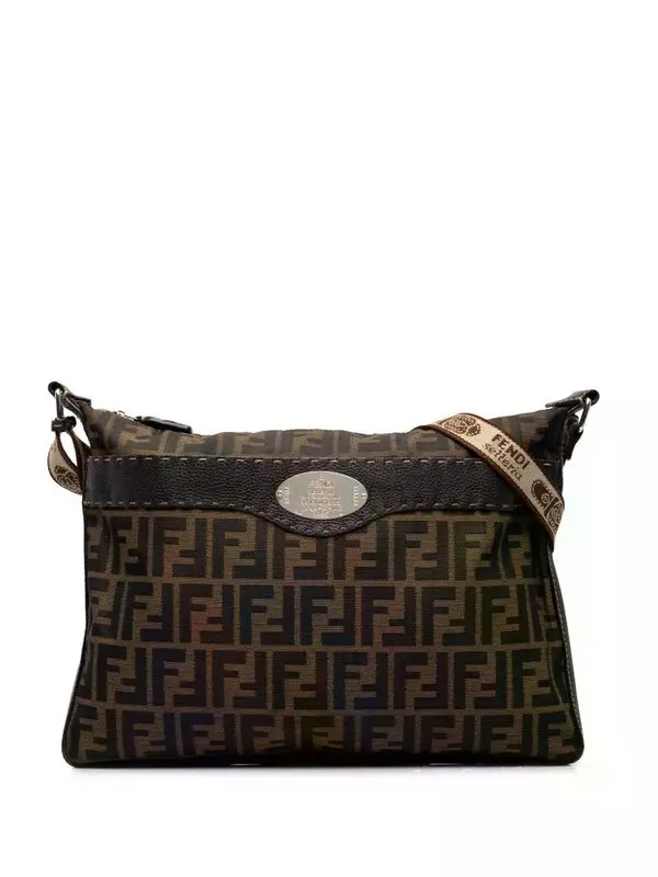 Fendi 2000-2010 Zucca Canvas Selleria Crossbody Bag - Brown