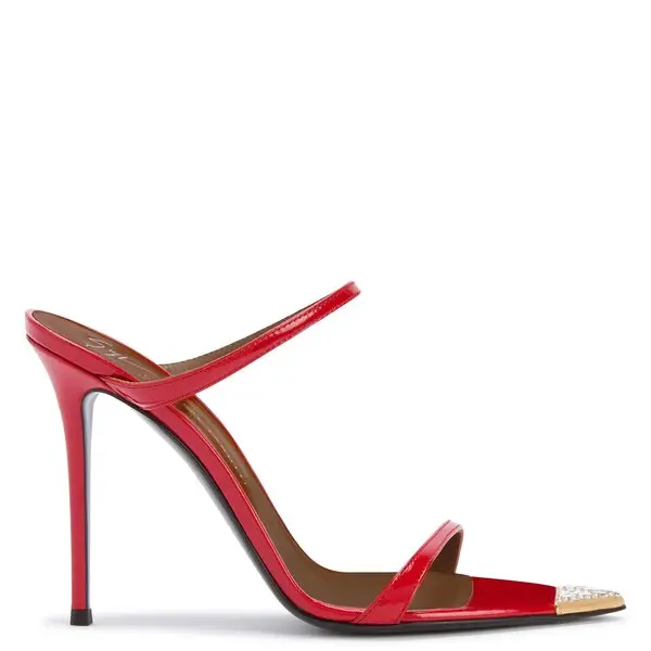 GIUSEPPE ZANOTTI Intriigo Jewelry 105 Patent Leather Mule Sandals