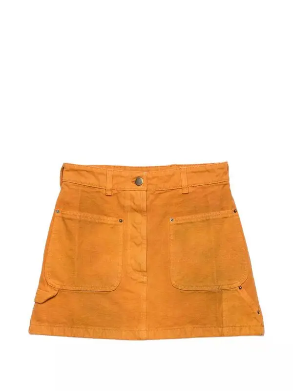 Prada Canvas Mini Skirt With Patch Pockets