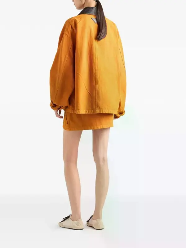 Prada Canvas Mini Skirt With Patch Pockets