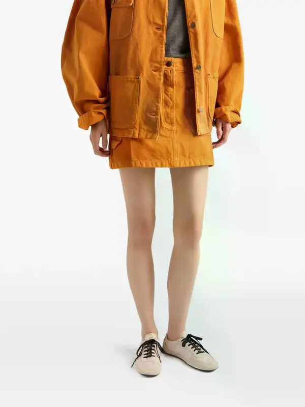 Prada Canvas Mini Skirt With Patch Pockets