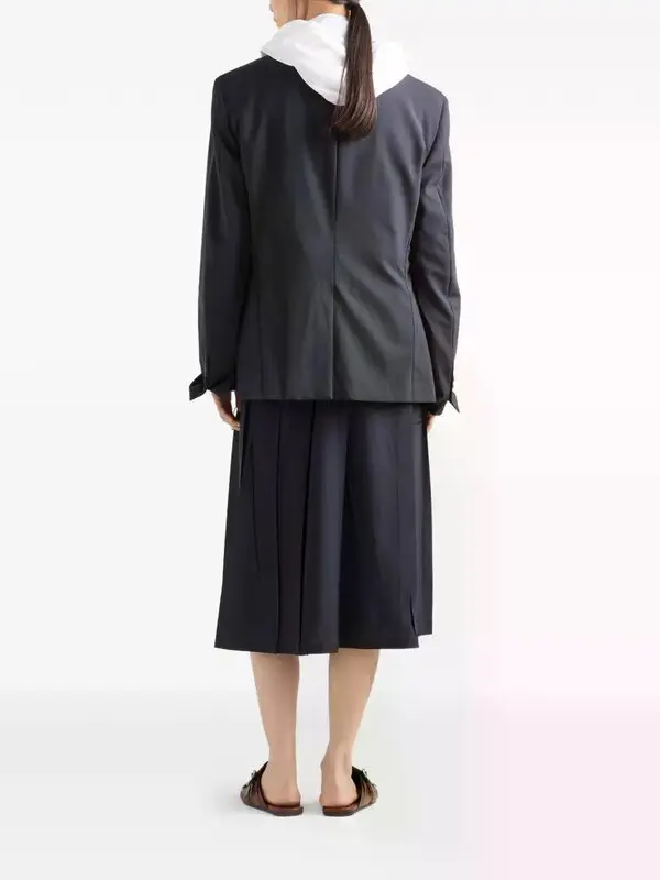 Prada Light Wool Pleated Midi Skirt