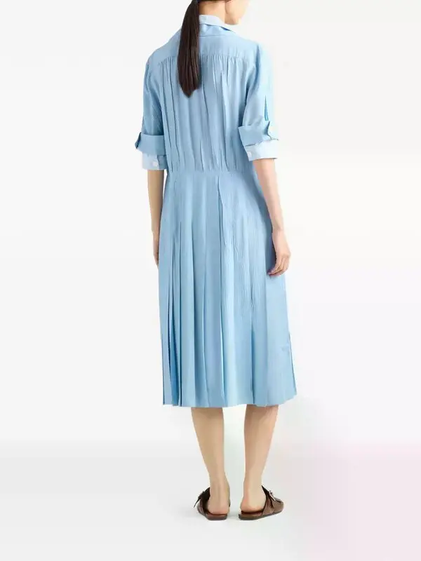 Prada Pongé And Poplin Shirt Dress