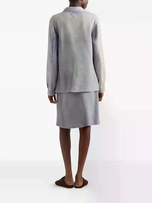 Prada Button-up Patch-pocket Skirt - Blue
