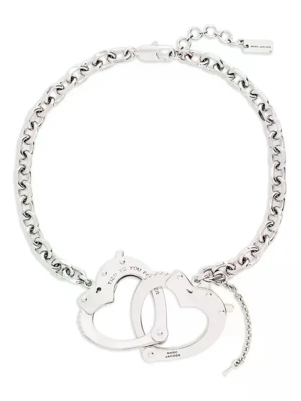 Marc Jacobs Heart Handcuff Chain Necklace - Silver