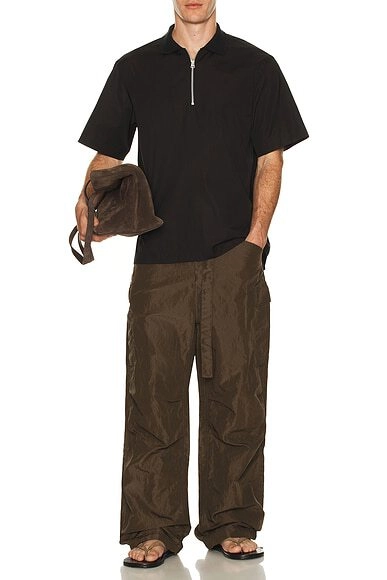Sacai Poplin Pullover With Half Zip