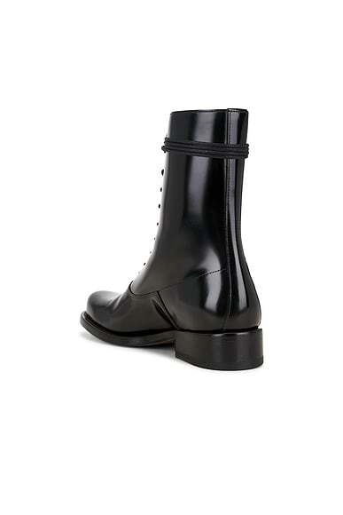 THE ROW Kai Lace Up Boot - Black