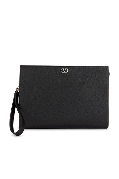 Valentino Garavani V Logo Signature Pouch - Nero