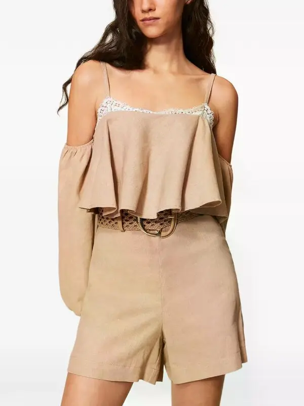 TWINSET Lace-detail Playsuit - Neutrals