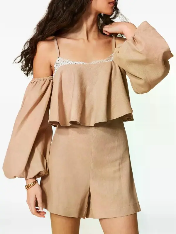 TWINSET Lace-detail Playsuit - Neutrals
