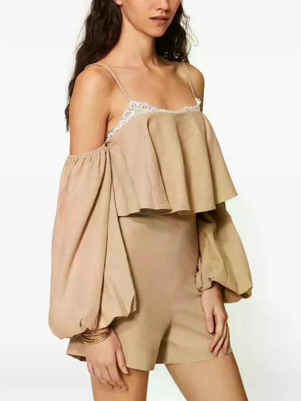 TWINSET Lace-detail Playsuit - Neutrals