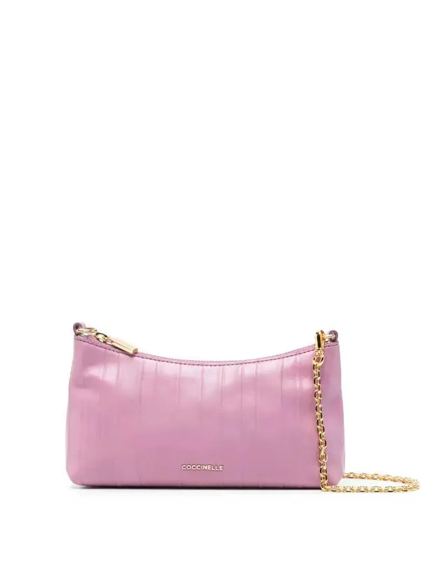 COCCINELLE Vertical Stripes Shoulder Bag - Pink
