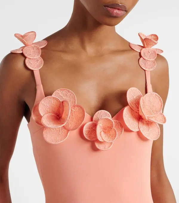 David Koma Floral Appliqué Gown