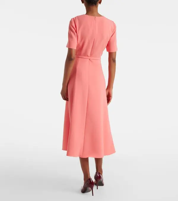 Carolina Herrera Belted Midi Dress In Sunset - Pink