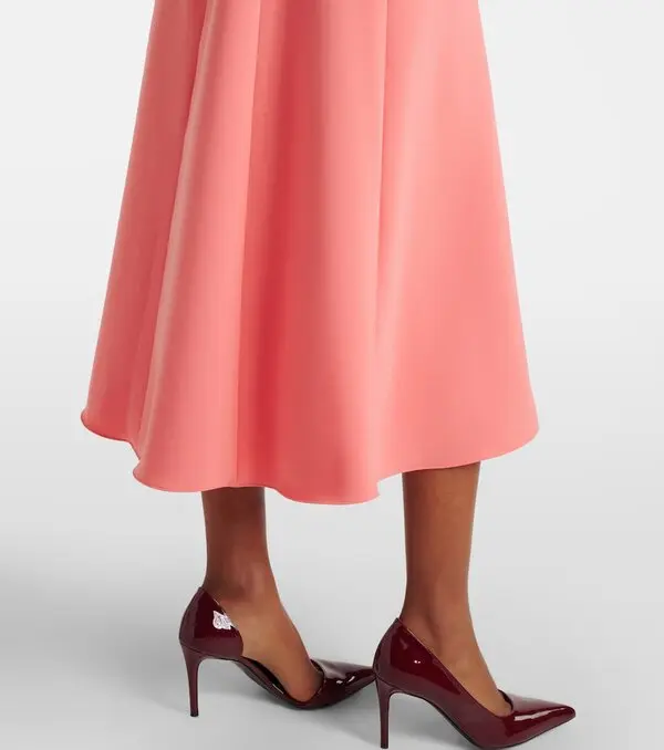 Carolina Herrera Belted Midi Dress In Sunset - Pink