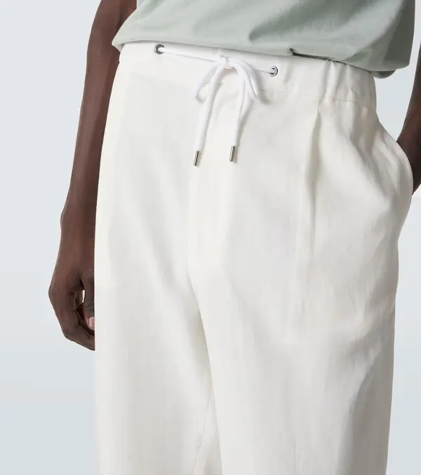Giorgio Armani Tapered Linen Canvas Trousers