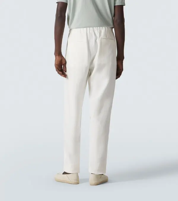 Giorgio Armani Tapered Linen Canvas Trousers