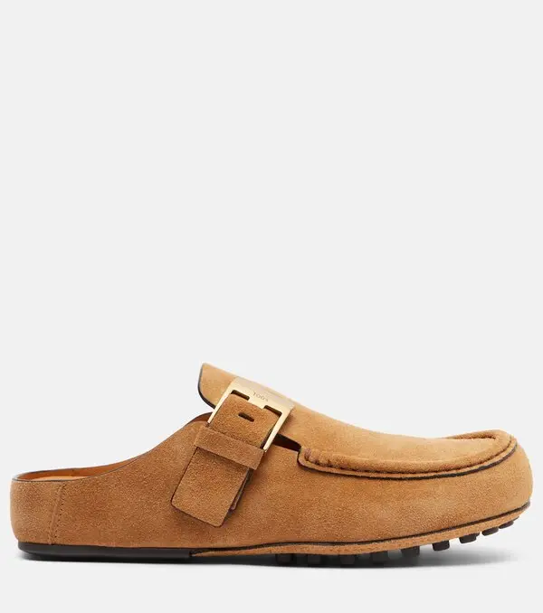 TOD'S Suede Buckled Mules