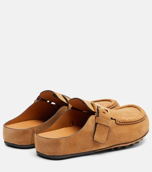 TOD'S Suede Buckled Mules