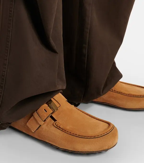 TOD'S Suede Buckled Mules