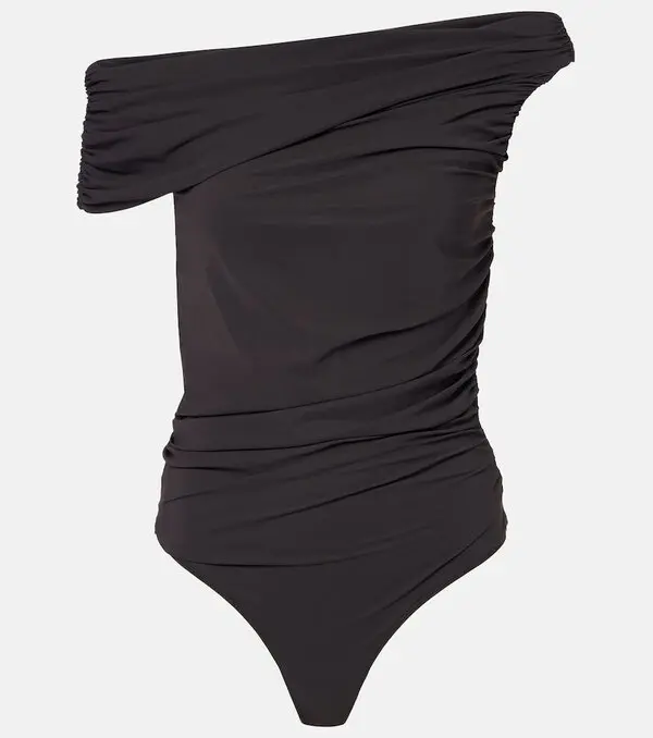 AGOLDE Sherilyn Off-shoulder Bodysuit In Carob - Brown