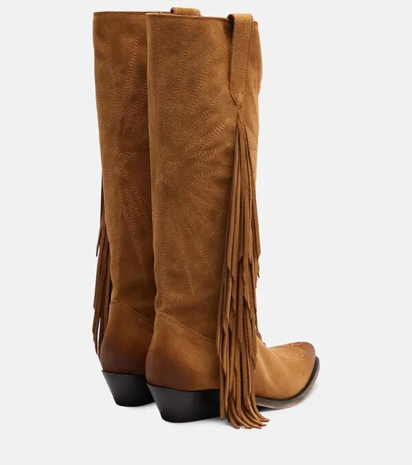 GOLDEN GOOSE Wish Star Fringed Suede Cowboy Boots