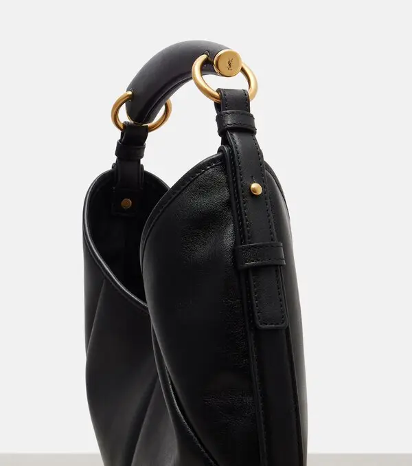 Saint Laurent Mombasa Small Leather Shoulder Bag - Black