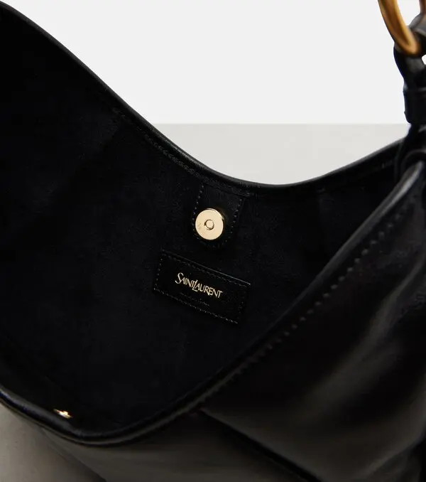 Saint Laurent Mombasa Small Leather Shoulder Bag - Black