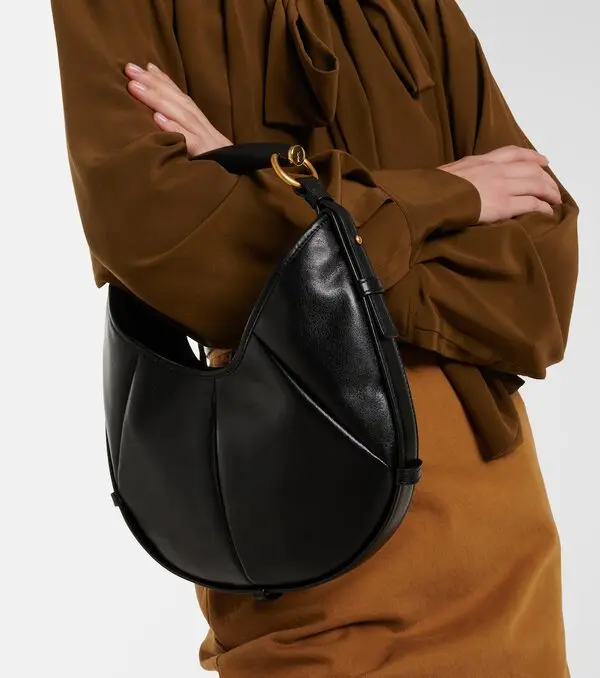 Saint Laurent Mombasa Small Leather Shoulder Bag - Black