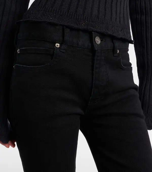 Balenciaga Low-rise Capri Jeans With Fur Trim